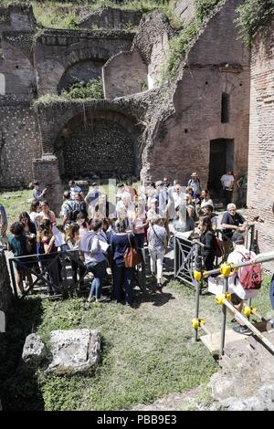 Public excavation of the Colosseum archaeological park in Rome, Italy ...