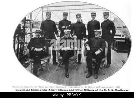 The USS Mayflower, an American naval ship, is shown here with its ...
