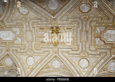 Coat of Arms of Pope Paul V on the ceiling of the Portico in St. Peter ...