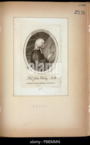 A portrait of John Wesley, the founder of the Methodist movement ...