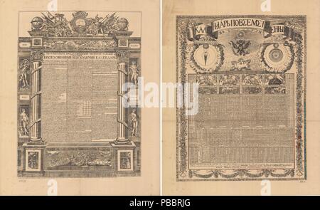 Calendar of Jacob Daniel Bruce, 1709, c.1780. Private Collection Stock ...