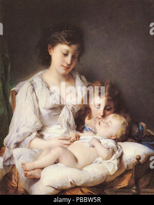 Jourdan Adolphe - Maternal Affection Stock Photo - Alamy