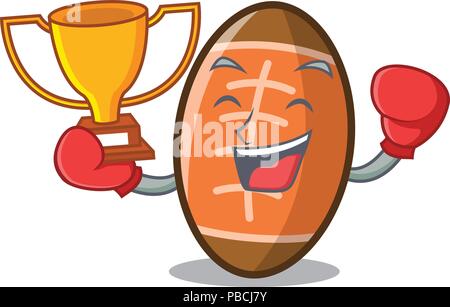 Boxing winner pentagon mascot cartoon style Stock Vector Image & Art ...