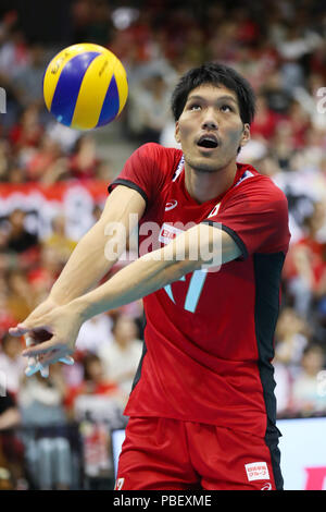 Funabashi Arena, Chiba, Japan. 28th July, 2018. (L to R) ? Yuichi ...