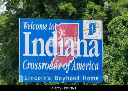Welcome to Indiana Highway Sign on State Road 135 Harrison County ...