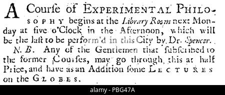 Spencer ad 7 26 1744 Stock Photo - Alamy