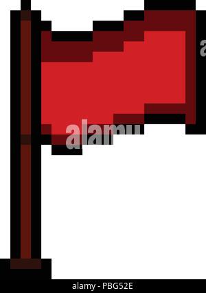 Isolated pixelated goal flag icon. Vector illustration design Stock ...