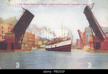 State Street Bascule Bridge Lifted For Steamship '' Pere Marquette ...
