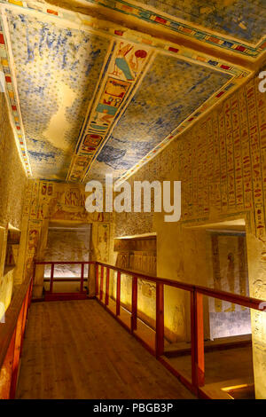 Hieroglyphics inside the tomb of Ramses iv or Ramesses iv (KV2) in the ...