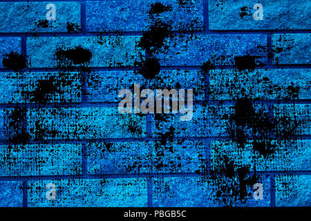 Grunge Ultra blue Brick texture of old vintage building, design concept ...