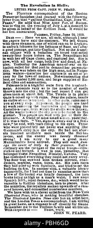 The Revolution in Sicily (letter from Capt. John W. Peard Stock Photo ...