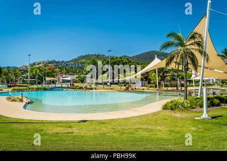Airlie beach swimming pool lagoon in the summer, Queensland, Australia ...