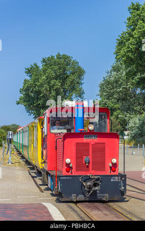 Borkum island train in the harbor on Borkum, East Frisian Islands ...
