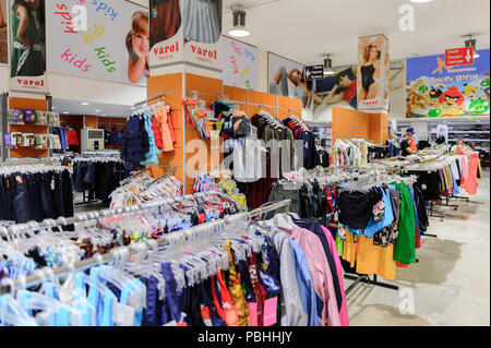 PAMUKKALE, TURKEY - APR 18, 2015: Varol textil factory shop in Turkey ...