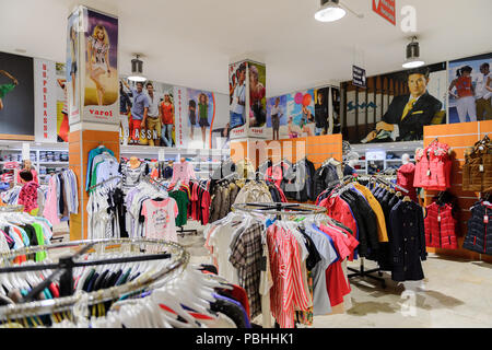 PAMUKKALE, TURKEY - APR 18, 2015: Varol textil factory shop in Turkey ...