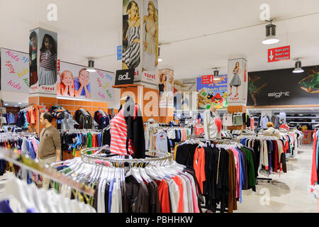 PAMUKKALE, TURKEY - APR 18, 2015: Varol textil factory shop in Turkey ...