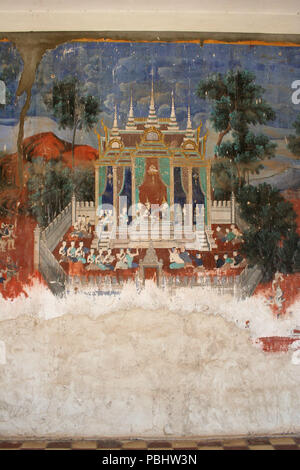 The Ramayana Mural at the Royal Palace, Phnom Penh, Cambodia Stock ...