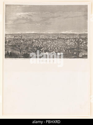 A historical engraving of Troy, New York, as seen from Mount Ida ...