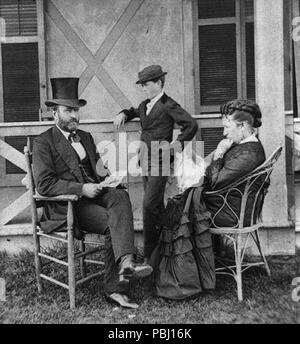 A historical portrait of Ulysses S. Grant and his family in front of ...