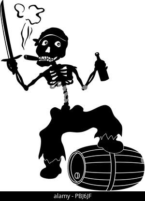 Jolly Roger, black silhouette Stock Vector Image & Art - Alamy