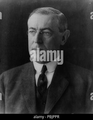 A photograph of Woodrow Wilson, the 28th President of the United States ...