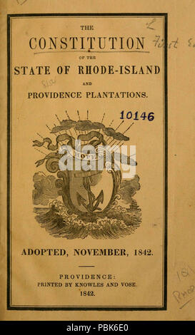 Rhode Island Constitution of 1842 Stock Photo - Alamy
