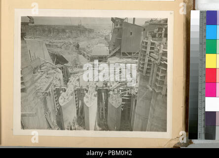 Hill View reservoir. Downtake chamber showing sluice gates in place for ...