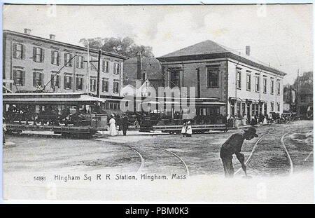 Hingham Square postcard Stock Photo - Alamy