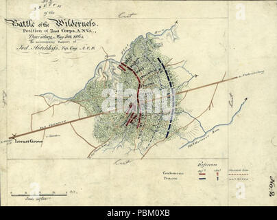 Battle of the Wilderness 1864 map Stock Photo - Alamy