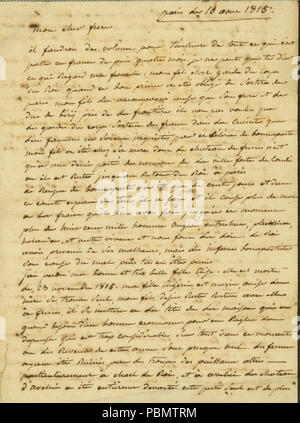 Letter to Antoine Saugrain from his brother, Claude, August 10, 1815 ...