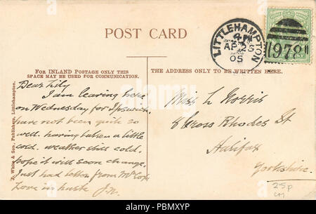 Littlehampton postmark on postcard 1905 Stock Photo - Alamy