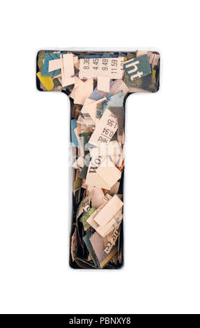 Paper cut letter T. Newspaper cutouts. Scrapbooking and crafting Stock ...