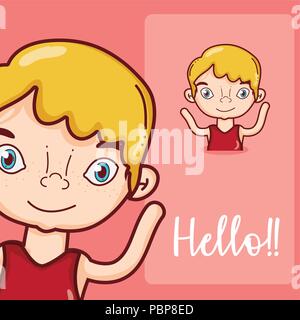 Boy saying hello cartoon Stock Vector Image & Art - Alamy