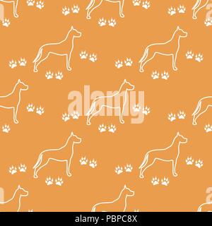 Seamless pattern with dog and dog tracks. Animal pattern Stock Vector ...