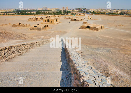 Ceremonial buildings at the Tower of Silence, Zoroastrian burial ground ...