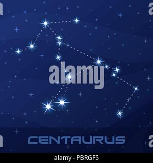 Centaurus (The Centaur) constellation, vector illustration with the ...