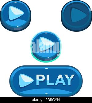 Game buttons animation set. Vector cartoon illustration of red frames ...