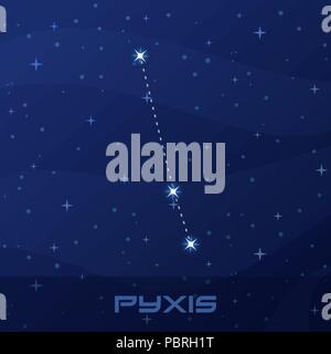 Pyxis constellation. Starry night sky. Cluster of stars and galaxies ...