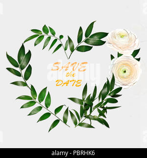 Delicate ranunculus flowers on green background. Different color ...