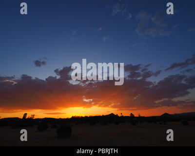 Sunset with afterglow, Mojave Desert, Barstow, California, USA Stock ...