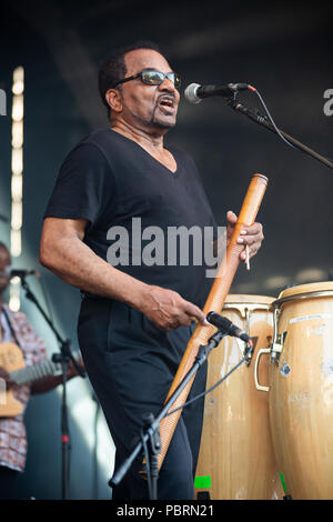Bonga performing live on the 1st day of Rock in Rio Lisboa 2018 ...