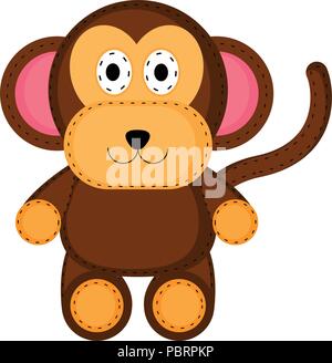 Stuffed animal monkey icon vector illsutration design draw Stock Vector ...
