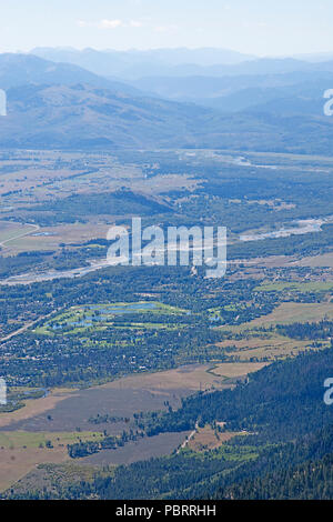From above scenic mountainous valley during trip in Machu Picchu Stock ...