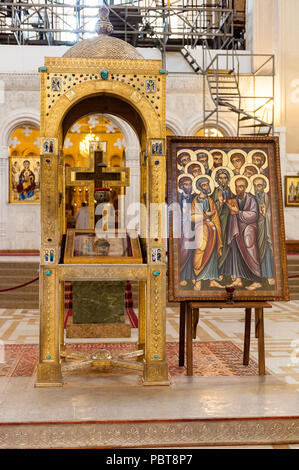 TBILISI, GEORGIA - JULY 18, 2014: Interior of the Holy Trinity ...
