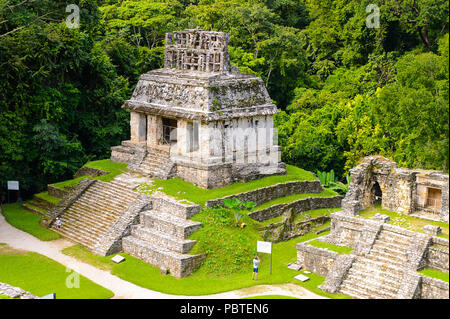 Aerial Panorama of Palenque archaeological site, a pre-Columbian Maya ...