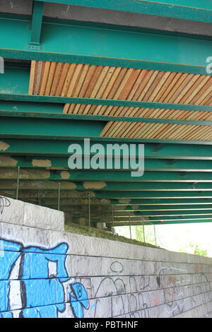 Homeless shelter built and hidden under the expressway bridge on a ...