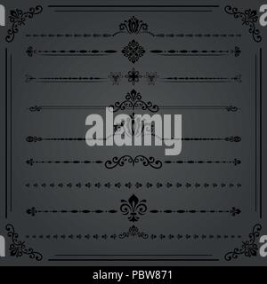 Vintage Set of ector Horizontal Elements Stock Vector Image & Art - Alamy