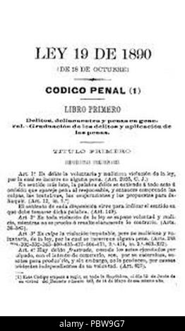150 Código penal 1890 Stock Photo - Alamy