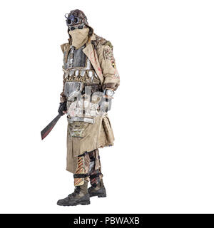 Terrifying post apocalyptic creature with machete Stock Photo - Alamy