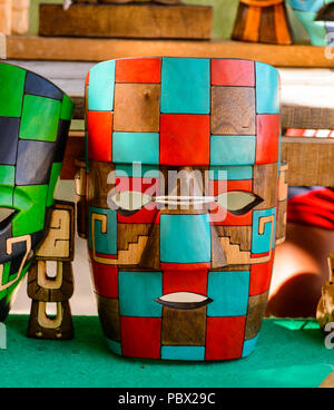 Mask, Authentic handcraft souvenirs of maya civilisation Stock Photo ...